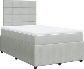 Box spring postel s matrací světle šedá 120 x 200 cm samet 3294610
