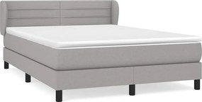 Box spring postel s matrací světle šedá 140 x 190 cm textil 3126317