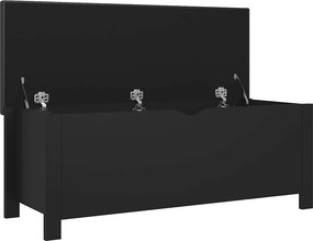 Úložný box s poduškou černá 105 x 40 x 45 cm kompozitní dřevo 326769