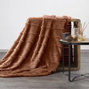EUROFIRANY FLANELOVÁ DEKA NINA 200X220 CM CIHLOVÁ