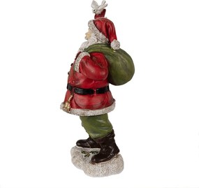 Vánoční dekorace Socha Santa s pytlem a holubicí - 13*10*23 cm