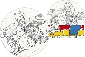 EFKO Vymaluj si puzzle The Simpsons / 9 dílků / kruh / omalovánky