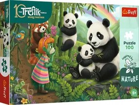 TREFL Puzzle Treflíci Inspired By Nature: Pandy / 100 dílků / 41 x 27,