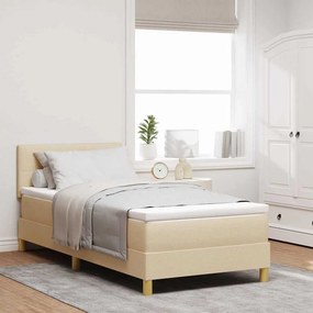 Postel s boxspringem s polštářem Krémová 90 x 190 cm textil 3338886
