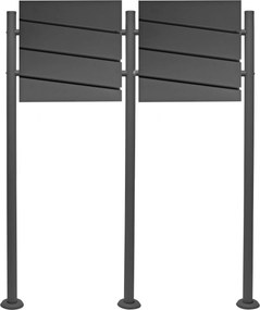 Poštovní schránka Wiltec – 1000 × 135 × 1200 mm, sada 2 ks, antracitová (60507)