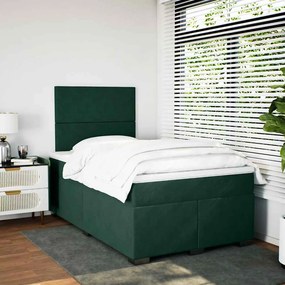 Box spring postel s matrací tmavě zelená 120 x 200 cm samet 3290879
