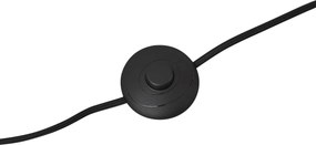 Stojací lampa černá s květinovým stínidlem a bílým vnitřkem 45 cm - Classico