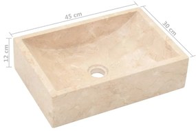 Petromila Koupelnová skříňka dřevo teak a umyvadla mramor krémová