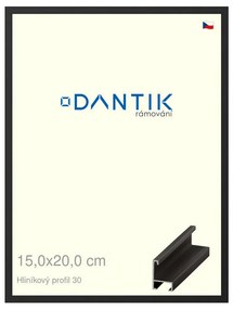 DANTIK rámeček 15x20 | ALU profil 6030 Černá matná (Sklo Čiré)