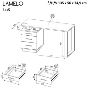 Pracovní stůl LAMELO 8
