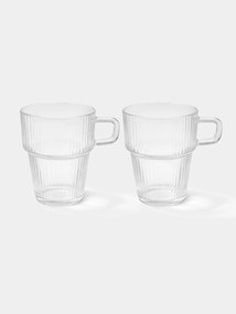 Sinsay - Rýhované skleněné hrnky 2 pack - clear