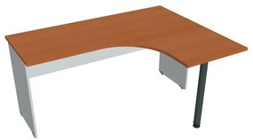 Stůl ergo levý 160*120 cm - Hobis Gate GE 60 L Dekor stolové desky: třešeň, Dekor lamino podnože: šedá, Barva nohy: černá