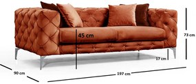 Atelier del Sofa 2-místná pohovka Como - Orange, Oranžová