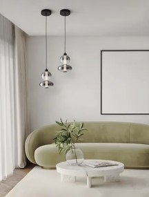 LED stmívatelný černo-šedý moderní lustr Bally