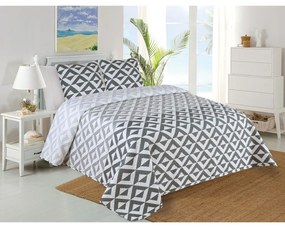 Bílo-šedý prošívaný set přehozu a povlaku na polštář 220x240 cm Casilla – My House