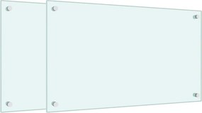 Kuchyňské panely 2 ks bílé 70 x 40 cm tvrzené sklo 3315783