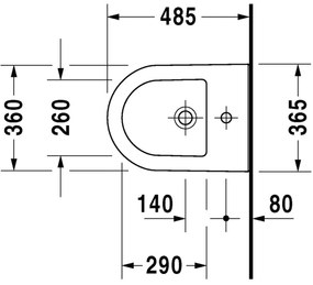 Duravit Darling New - Závěsný bidet Compact, 1 otvor pro armaturu propíchnutý, bílý 2256150000