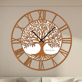dřevo života Nástěnné hodiny STROM Zvolte barvu dekoru: Třešeň, Zvolte velikost hodin (cm): 40x40, Barva ručiček: Černé