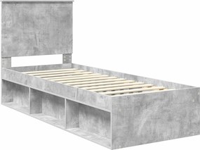 Rám postele Betonově šedá 75 x 190 cm Masivní borové dřevo 3411076