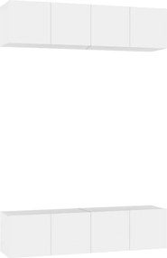 TV stolky 4 ks bílé 60 x 30 x 30 cm kompozitní dřevo 3074450