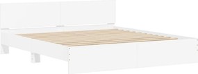 Rám postele s čelem a LED osvětlením bílý 180 x 200 cm 3207588