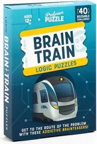 PROFESSOR PUZZLE Logická hra Brain Train / 40 karet / Mazatelné pero /