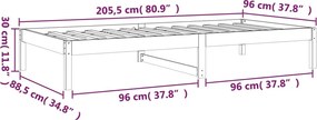 vidaXL Válenda 90 x 200 cm masivní borové dřevo [820416] Barva: Voskově hnědá