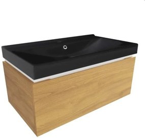 Koupelnová skříňka s umyvadlem SAT Feel 80x30x46 cm dub medový mat SATFEEL80DMU1MB