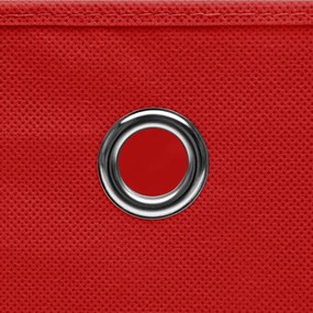 Úložné boxy 10 ks červené 32 x 32 x 32 cm textil - Default Title