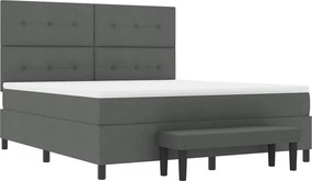 Postel s boxspringem s čelo Tmavě šedá 180 x 200 cm textil 3344087