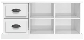 TV skříňka bílá vysoký lesk 102x35,5x47,5 cm kompozitní dřevo - Default Title