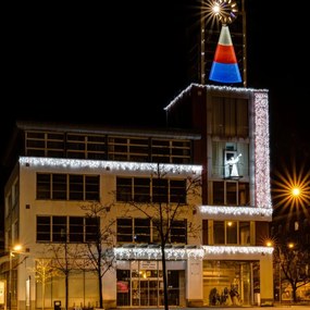 Easy Fix LED světelný závěs venkovní, 100 × 300 cm, ledově bílá s FLASH, 300 diod, bílý kabel, IP67, prodlužovací
