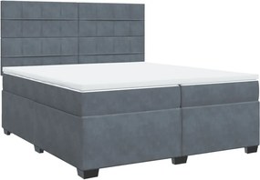 Box spring postel s matrací tmavě šedá 200x200 cm samet 3293303