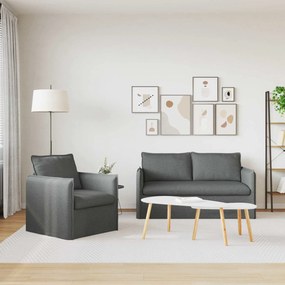 Set pohovek 2 ks Tmavě šedá Textil 3407568