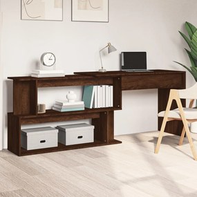 Rohový psací stůl hnědý dub 200 x 50 x 76 cm kompozitní dřevo - Default Title