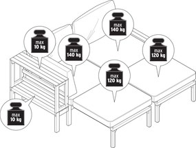 Tchibo - Zahradní pohovka se samostatně výsuvnými podnožkami - barva: šedá