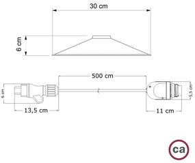 creative cables EIVA snake se stínidlem swing, přenosná venkovní lampa, 5 m textilní kabel, voděodolná objímka IP65 a zástrčka Barva: Bílá-matný bronz