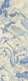 Modrá vliesová fototapeta na zeď, Květiny, listy, DG3LEI1032, Wall Designs III, Khroma by Masureel