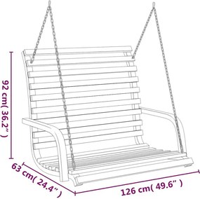 Houpací lavice ohýbané dřevo s teakovou úpravou 126x63x92 cm 313940