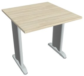 Stůl jednací rovný 80 cm - Hobis Flex FJ 800 Dekor stolové desky: akát, Barva nohou: Stříbrná