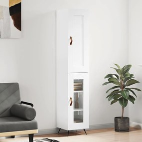 Skříň highboard bílá s vysokým leskem 34,5x34x180 cm kompozit