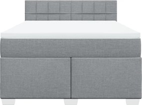 Box spring postel s matrací světle šedá 140 x 200 cm textil 3285911