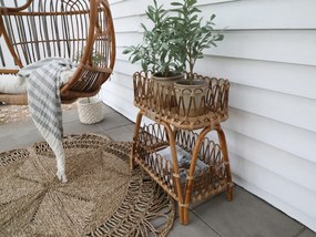 Ratanový antik stolek s dekorační obrubou Braide - 52*26*60cm