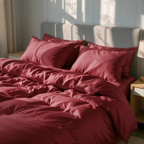 Saténové prodloužené povlečení Red Velvet - GOTS Velikost: 140 x 220 + 70 x 90
