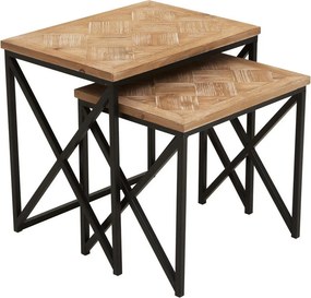Odkládací stolky v sadě 2 ks z jedlového dřeva 38x51 cm Kickford – Premier Housewares