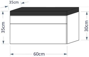 Ral Umyvadlová skříňka Mia 1 - Černý lesk