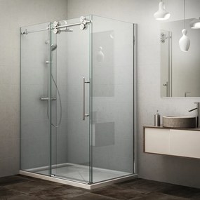Posuvné sprchové dveře v kombinaci s pevnou stěnou KID2+KIB Viz technická specifikace Transparent Brillant KID2/1800+KIB/900 1800 900 KID2/1800_KIB/900