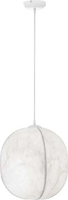 Bílé kovové závěsné svítidlo s textilním stínidlem ø 42 cm Pierida – Nova Luce