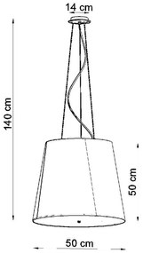 Černé závěsné svítidlo se skleněným stínidlem ø 50 cm Tresco – Sollux