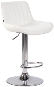 Barová židle Haugo - umělá kůže - chromovaný rám | bílá